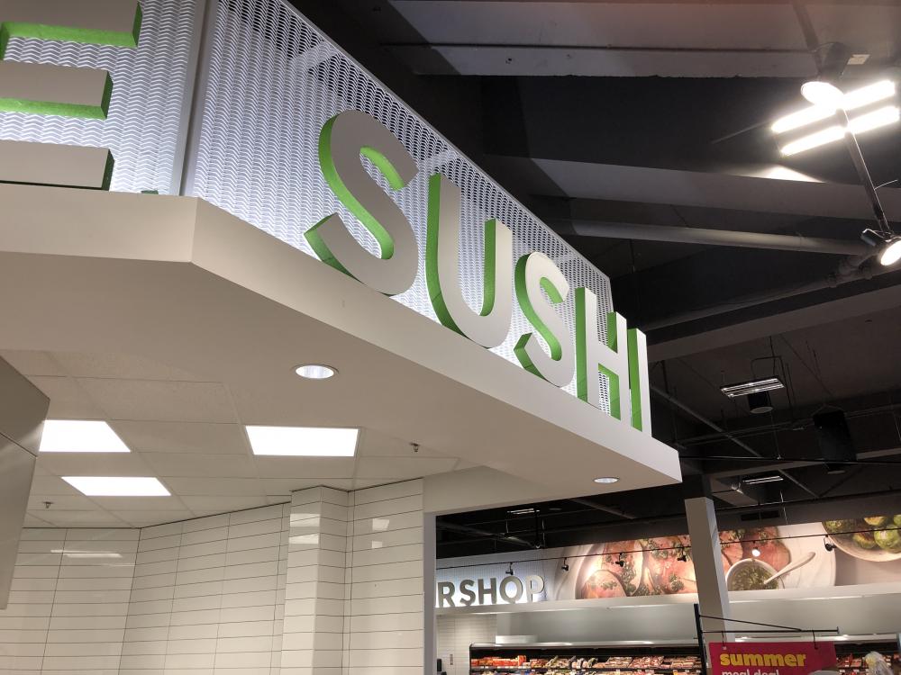 Aalto Grocery Store Signage - Ferrier Wire Design Metals Projects